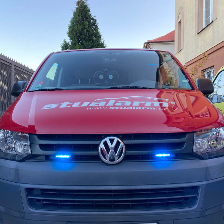 PROFI SLIM výstražné LED světlo vnější, do mřížky, modré, 12-24V, ECE ...